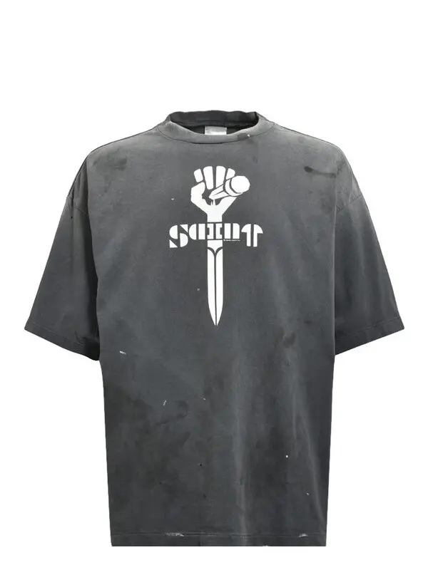 SAINT MXXXXXX Fist Short Sleeve Tee - Black