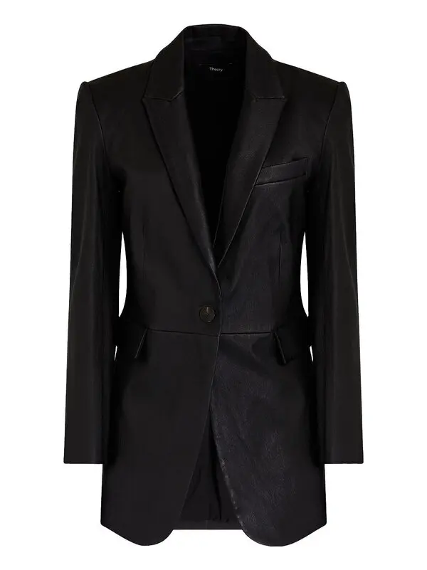 Theory Leather Blazer - Black