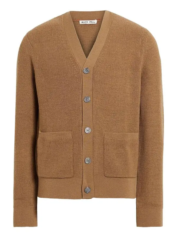 ALEX MILL Samuel Wool Cardigan - Camel