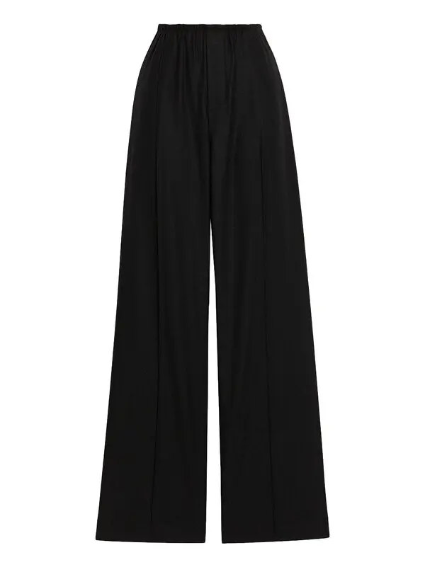 Vince Flannel Wide-leg Trousers - Black