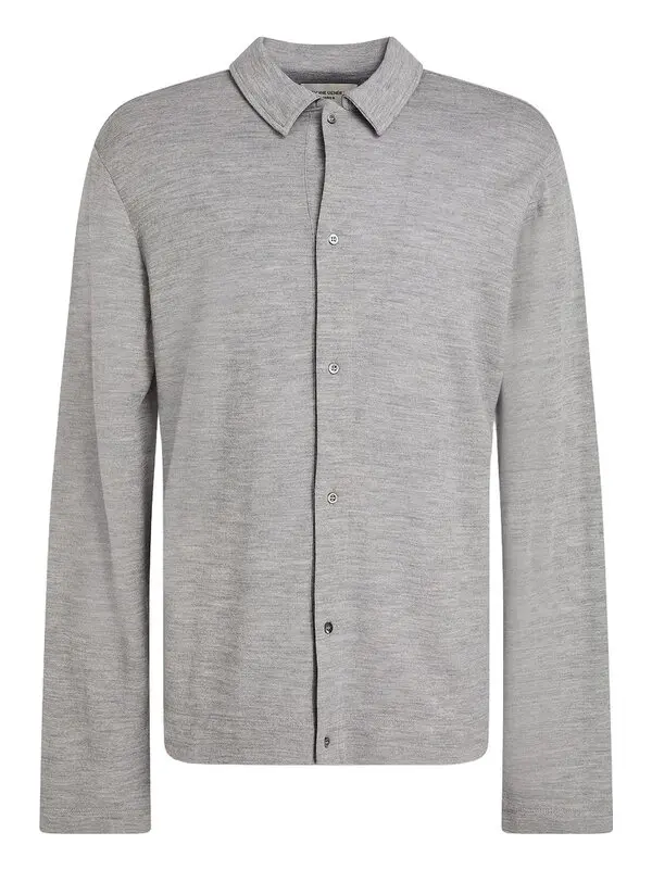 Officine Générale Brent Wool-blend Jersey Cardigan - Gray