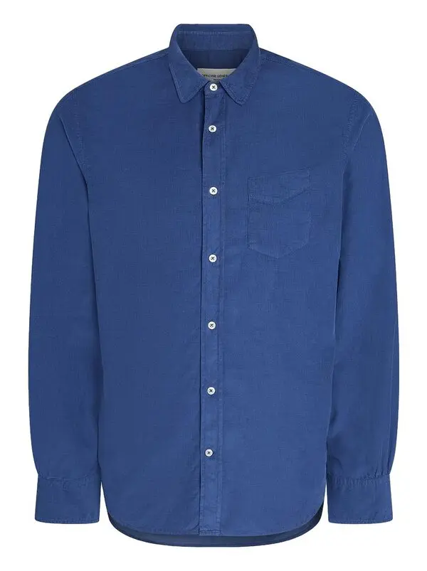 Officine Générale Lipp Cotton And Lyocellblend Corduroy Shirt - Blue