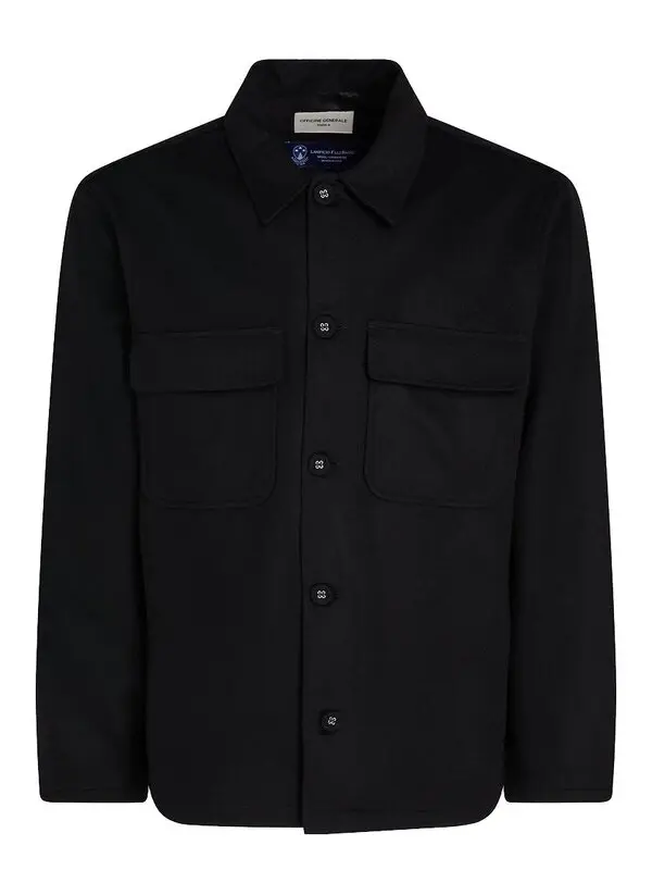 Officine Générale Haby Wool And Cashmereblend Felt Overshirt - Black
