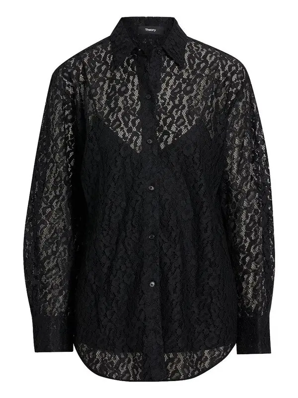 Theory Corded Lace Shirt - Black