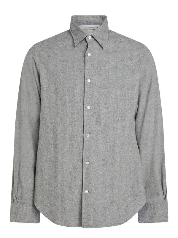 Officine Générale Giacomo Cottonflannel Shirt - Gray