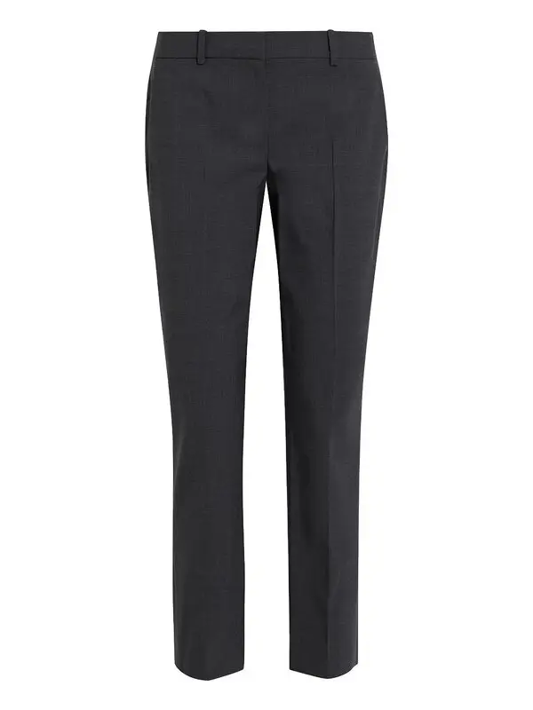 Theory Slim-leg Wool-blend Trousers - Dark Gray