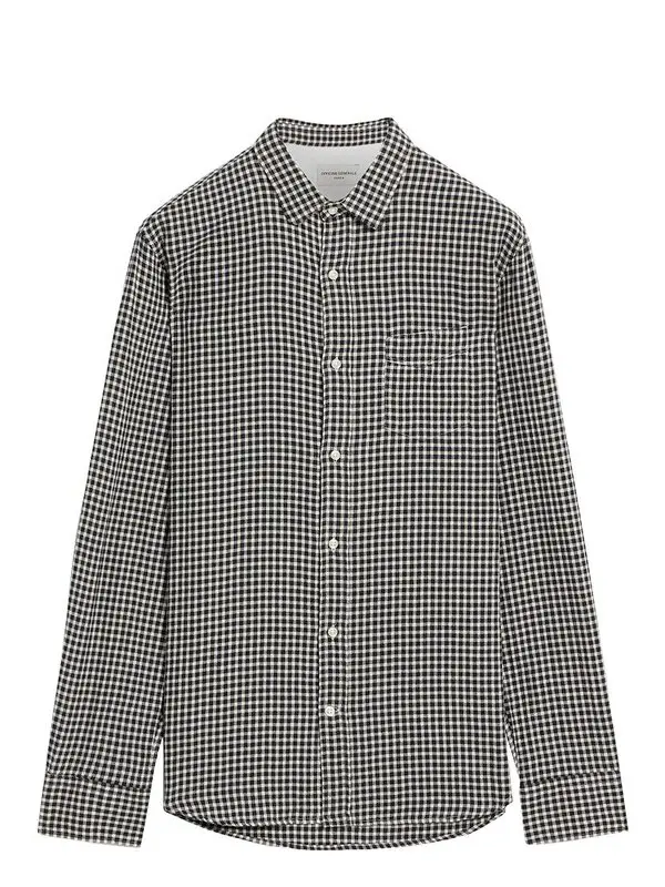 Officine Générale Lipp Checked Cottonblend Shirt - Black