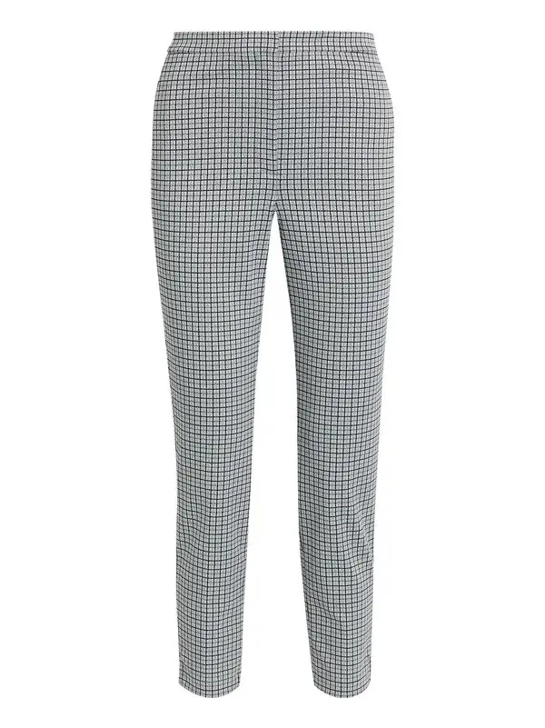 Theory Checked Jacquard Tapered Trousers - Light Gray