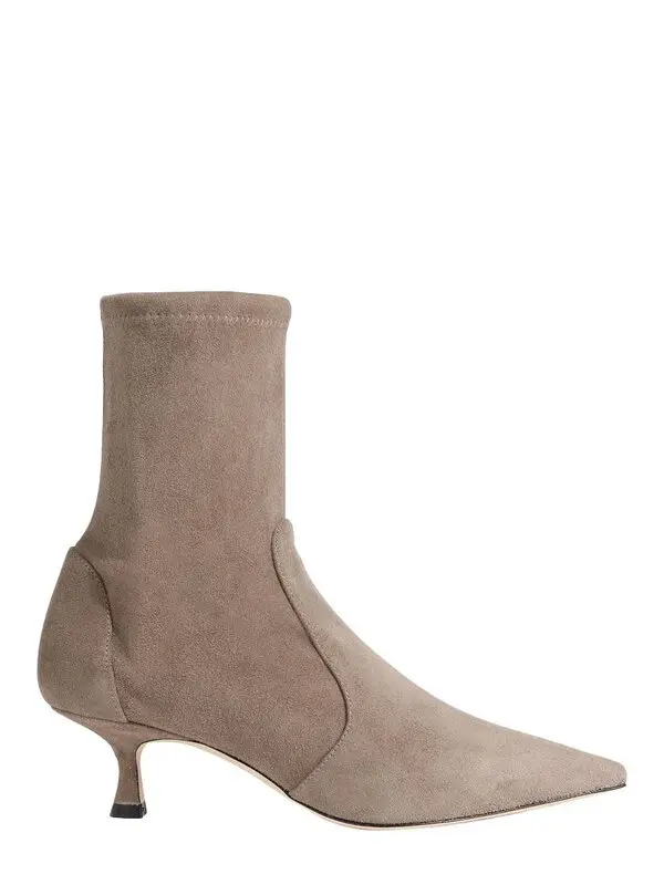 STUART WEITZMAN Naomi 50 Suede Ankle Boots - Mushroom