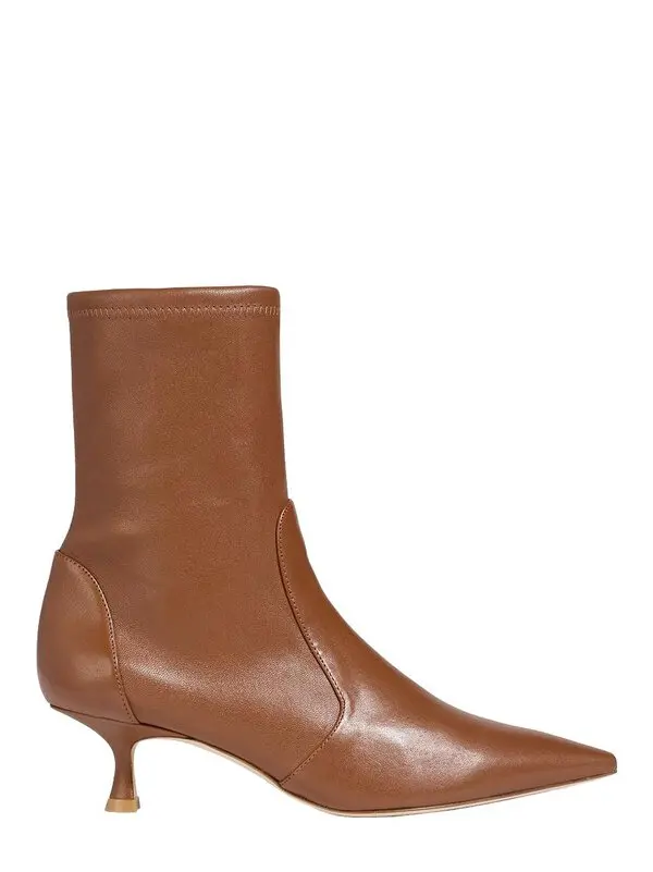 STUART WEITZMAN Naomi 50 Leather Ankle Boots - Brown