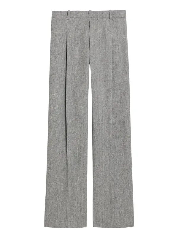 Vince Wool-blend Twill Wide-leg Pants - Gray