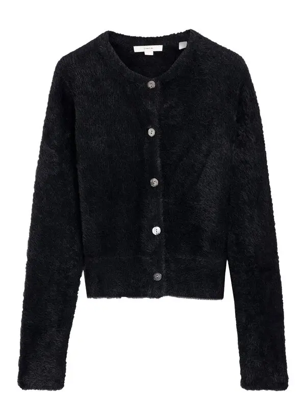Vince Brushed Knitted Cardigan - Black