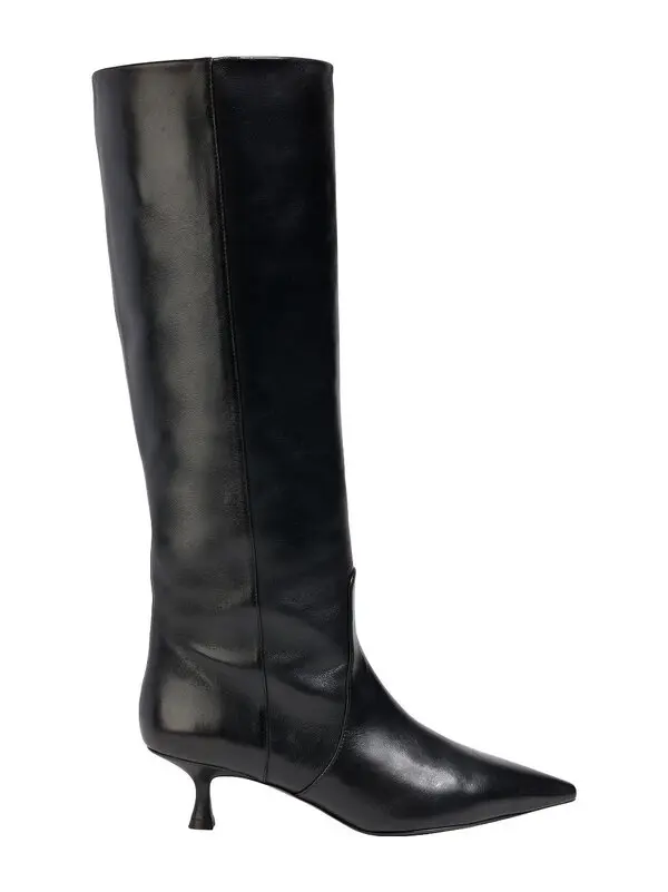 STUART WEITZMAN Naomi Leather Knee Boots - Black