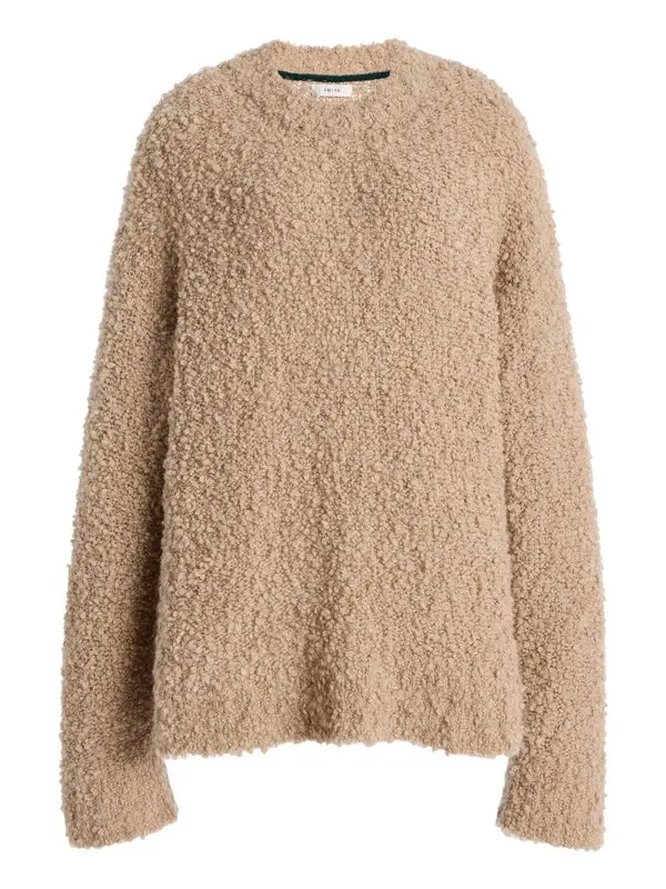 AMIYA Astrakan Textured Wool-blend Sweater - Tan