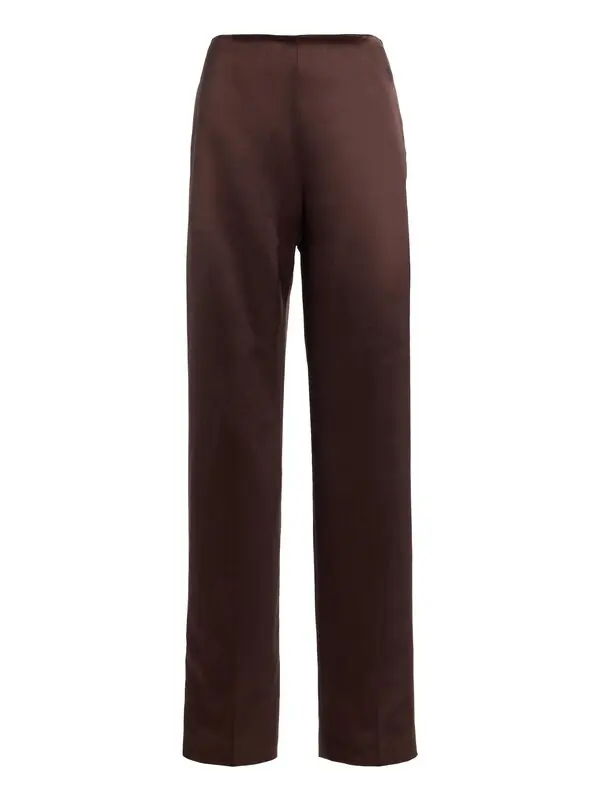 Tove Beata Satin Trousers - Brown