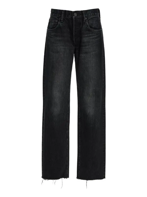 Moussy Vintage Glencoe High-rise Straight-leg Jeans - Black