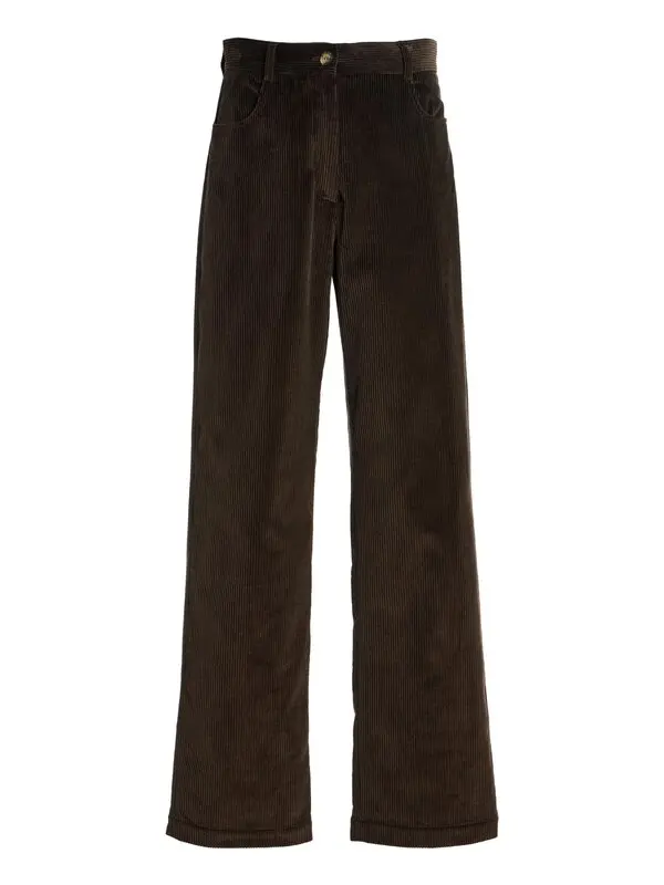 HOUSE OF DAGMAR Cotton Corduroy Trousers - Brown