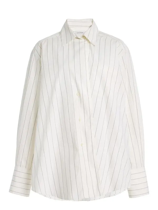 HOUSE OF DAGMAR Asymmetric Organic Cotton Poplin Shirt - Black/white