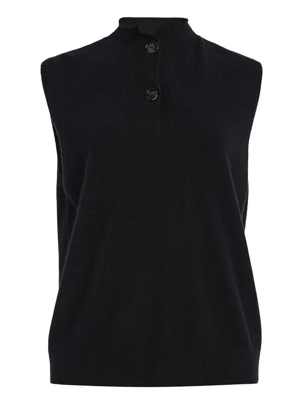 HOUSE OF DAGMAR Wool-cashmere Knit Sleeveless Top - Black