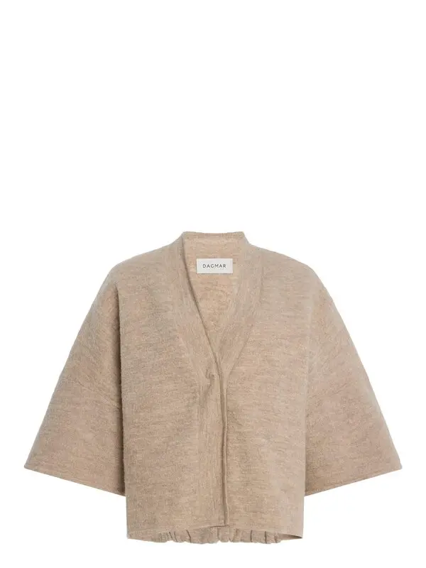 HOUSE OF DAGMAR Merino Wool Cropped Cardigan - Neutral