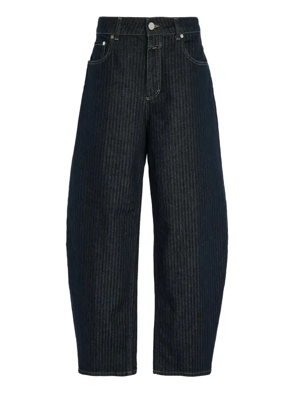 Closed Jazzie Herringbone Barrel Jeans - Dark Wash