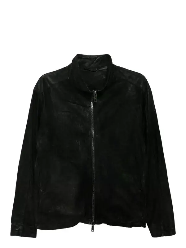 GIORGIO BRATO Leather Biker Jacket - Black