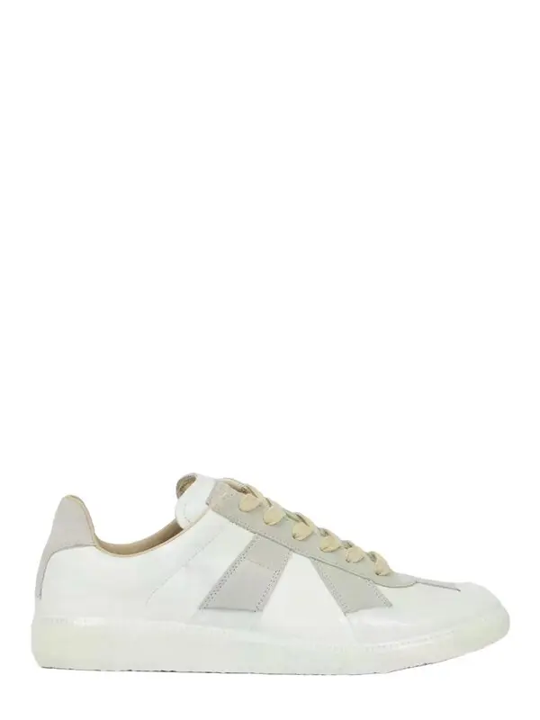 MAISON MARGIELA Leather Panelled Sneakers - White
