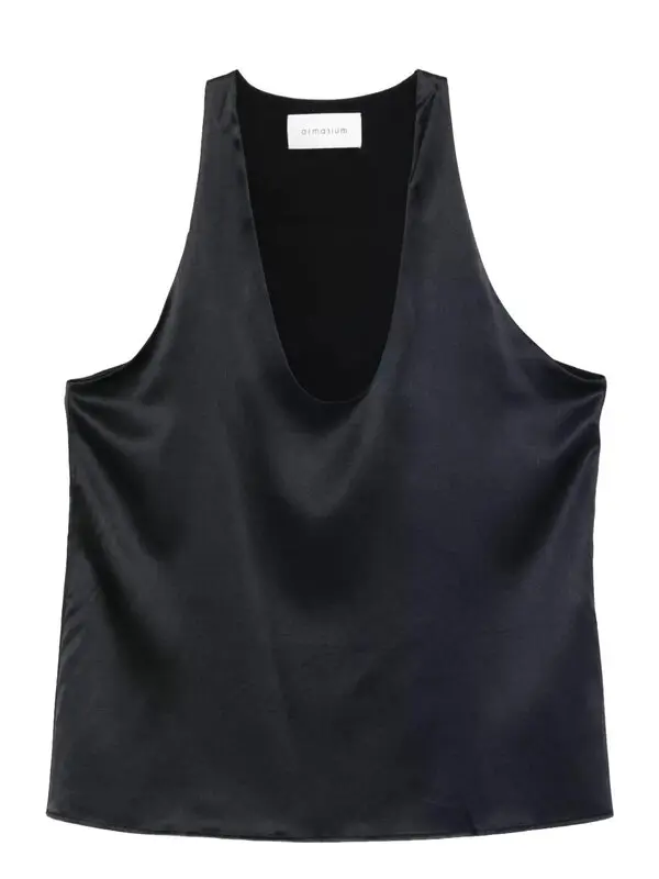 ARMARIUM Halterneck Satin Tank Top - Black