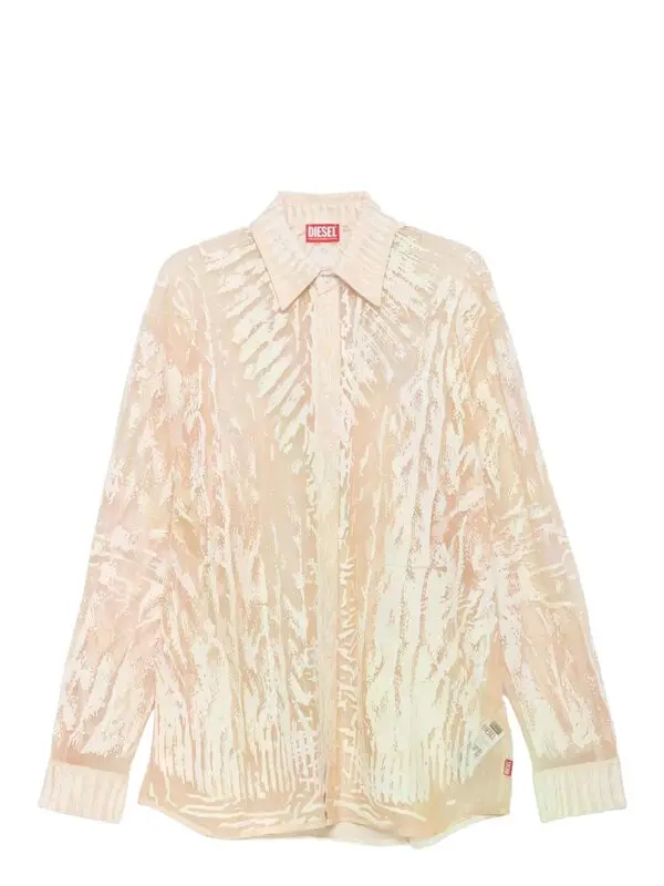 DIESEL Abstract-print Long-sleeve Blouse - Neutrals