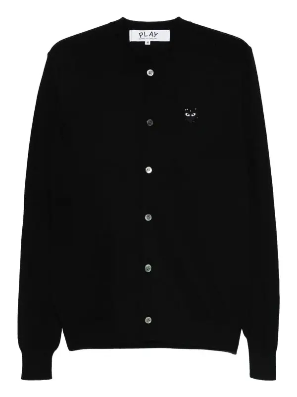 Play Comme Des Garcon Logo-patch Cardigan - Black