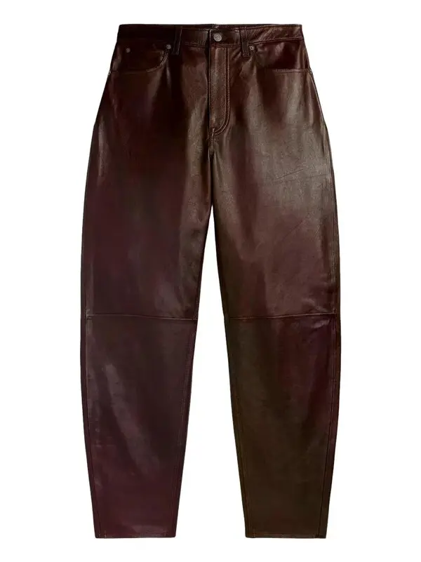 Polo Ralph Lauren Leather High-waisted Trousers - Brown