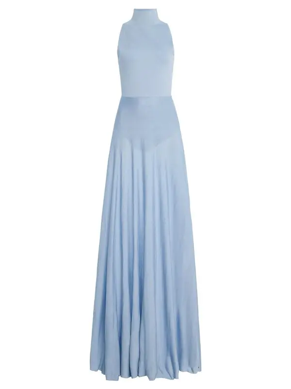 AMIYA Sirena Silk-blend Maxi Dress - Light Blue
