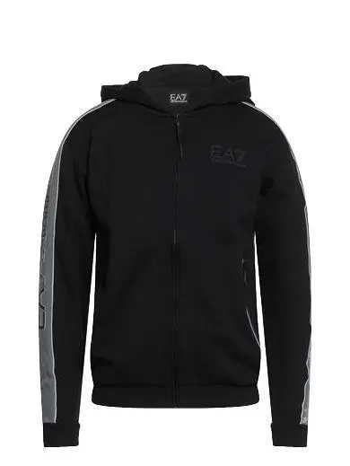 EA7 Cotton-blend Fleece Zip-up Hoodie - Black