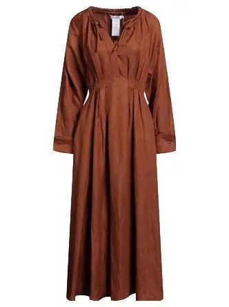 Max Mara Maxi Dress Linen Silk - Brown