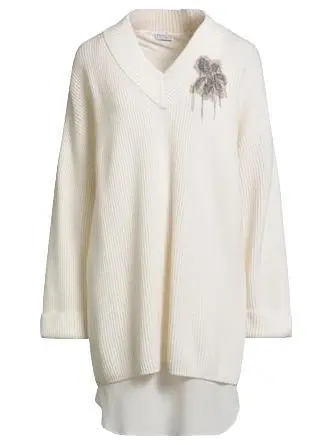 Brunello Cucinelli Cashmere Mini Dress - White