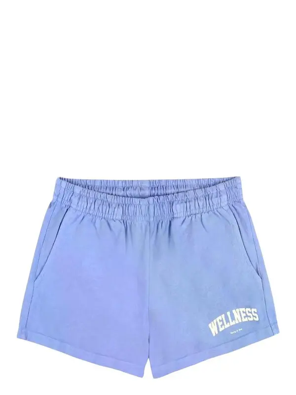 SPORTY & RICH Lettering Logo Shorts - Blue