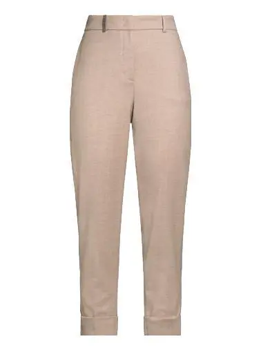 Peserico Tapered Virgin Wool-cashmere Pants - Beige