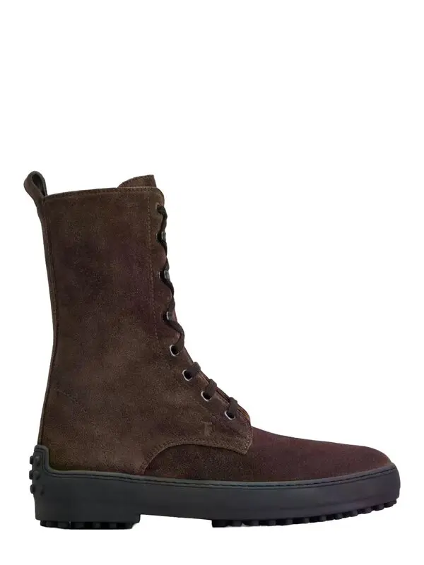 TOD'S Suede Lace Up Boots - Brown