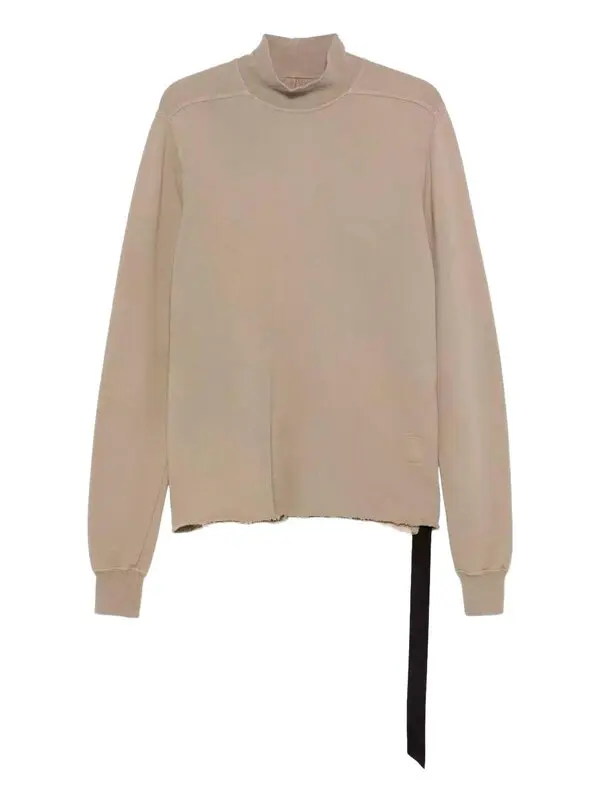 Rick Owens Mock-neck Frayed-hem Sweater - Neutrals
