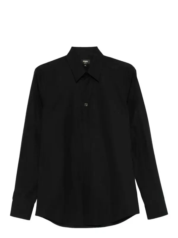Fendi Logo-plaque Shirt - Black