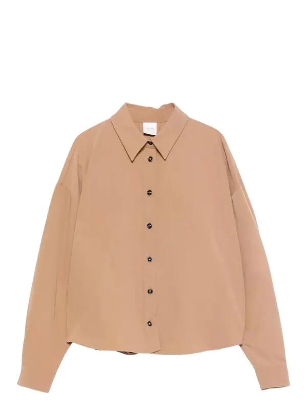 CALIBAN Button-front Collared Shirt - Neutrals