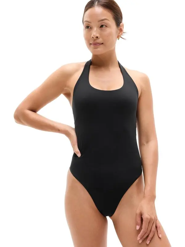 Athleta Bodymove Halter Bodysuit - Black