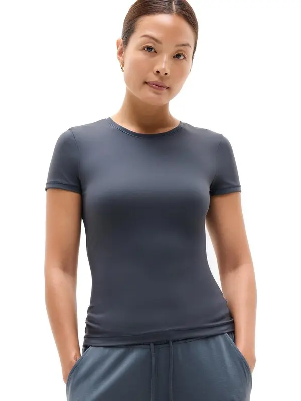 Athleta Bodymove Crew Neck Tee - Dark Rinse