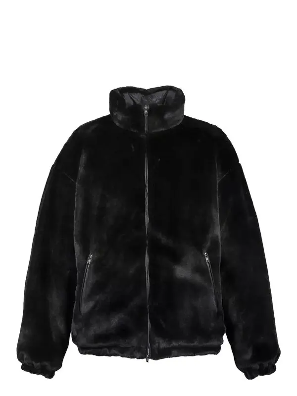 MASTERMIND WORLD Skull-print Faux-fur Jacket - Black
