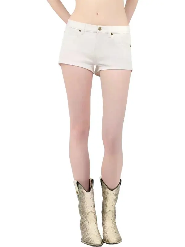 Roberto Cavalli Cotton Denim Shorts - White