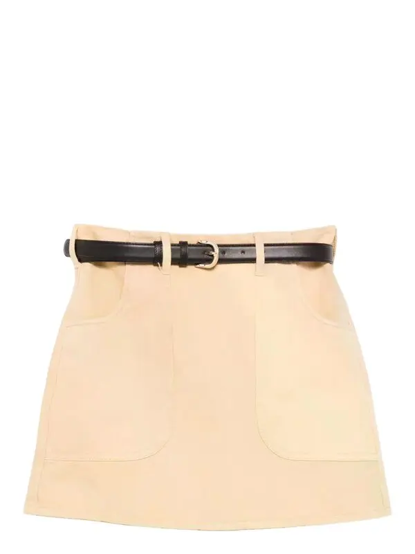 SELF-PORTRAIT A-line Mini Skirt With Belt - Neutrals