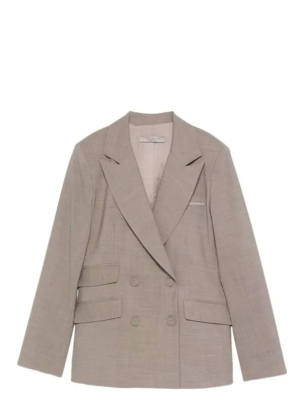 D.exterior Double-breasted Jacket - Neutrals