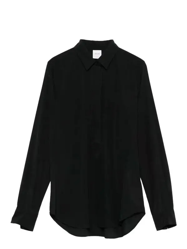 CALIBAN Long-sleeve Collared Shirt - Black
