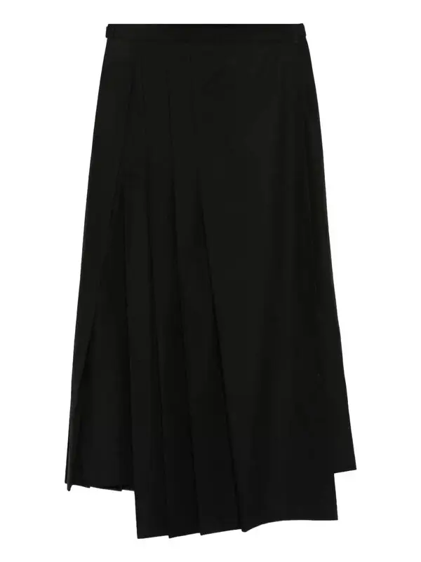 Yohji Yamamoto Pleated Wrap Skirt - Black