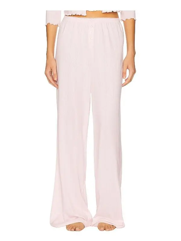 For Love & Lemons Elliana Wide Leg Pant - Dusty Pink